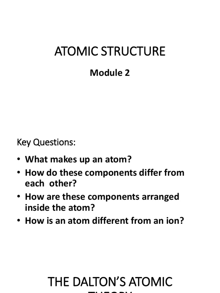 The Daltons Atomic Theory | PDF | Atoms | Matter