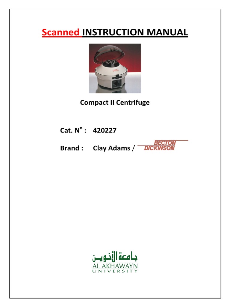 Scanned: Instruction Manual | PDF