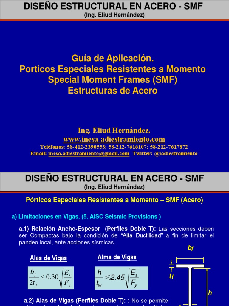 Diseño de Sistemas SMF (Aisc 341-05) - r1 | PDF | Pandeo | Acero