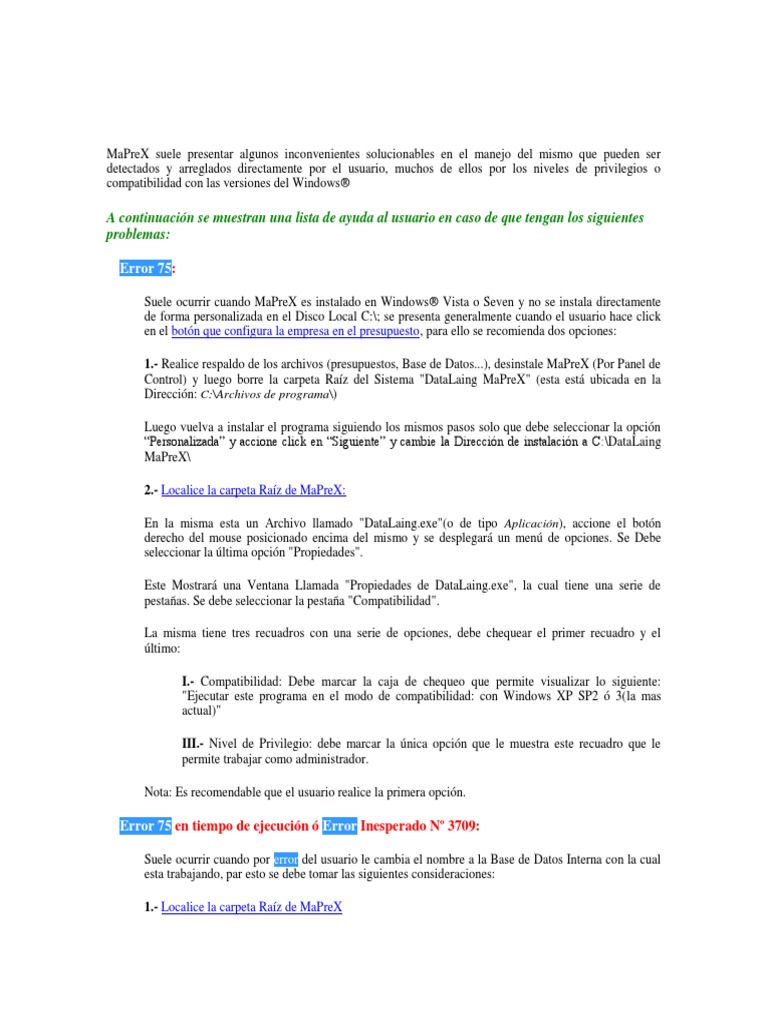 MaPreX Suele Presentar Algunos Inconvenientes Solucionables en El ...