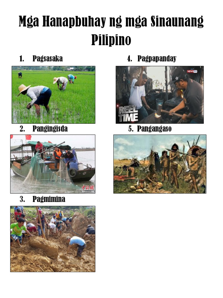 Mga Hanapbuhay NG Mga Sinaunang Pilipino | PDF