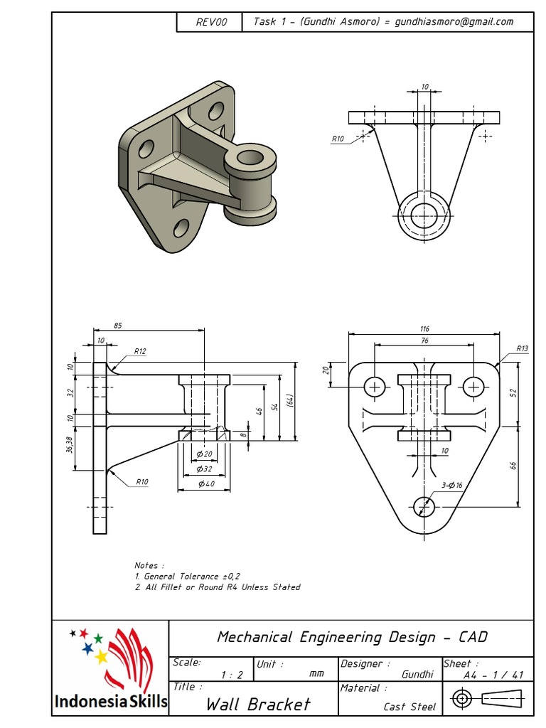 Task 1 Rev00 Tugas Gambar Teknik 1 Download Free Pdf Transition