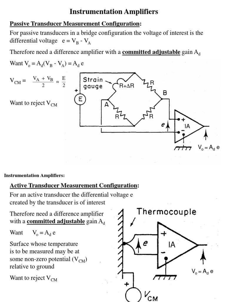 Instrumentation Amplifiers: Passive Transducer Measurement ...
