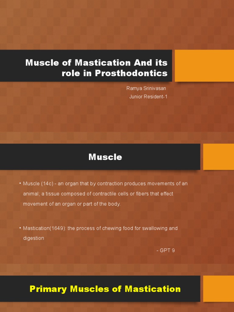 Muscle of Mastication and Its Role in Prosthodontics (Autosaved) | PDF ...
