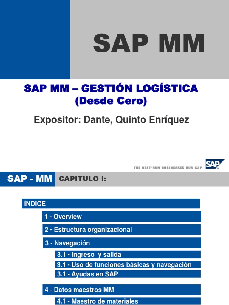 MM-SAP-UNI-Presentación Curso de Gestión Logística | PDF | Sap Se ...