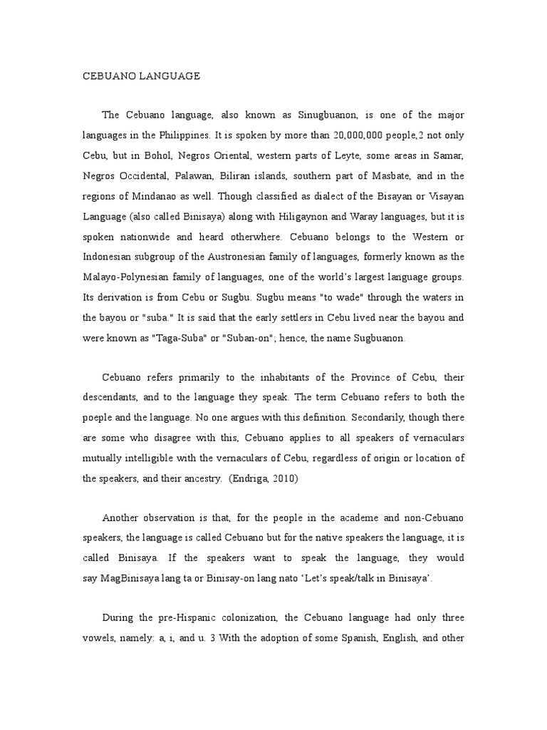 Cebuano Language | PDF | Languages | Language Arts & Discipline