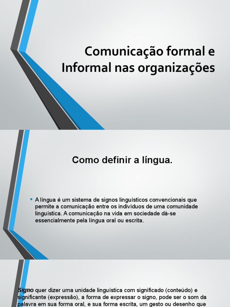 Comunicação Formal e Informal Nas Organizações | PDF | Dialeto ...