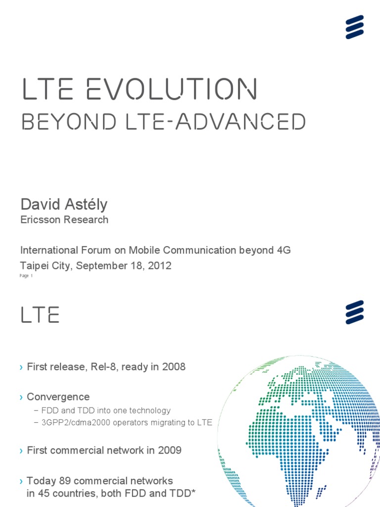 Lteevolutionericsson 130123014527 Phpapp01 PDF | PDF | Lte Advanced | 4 G