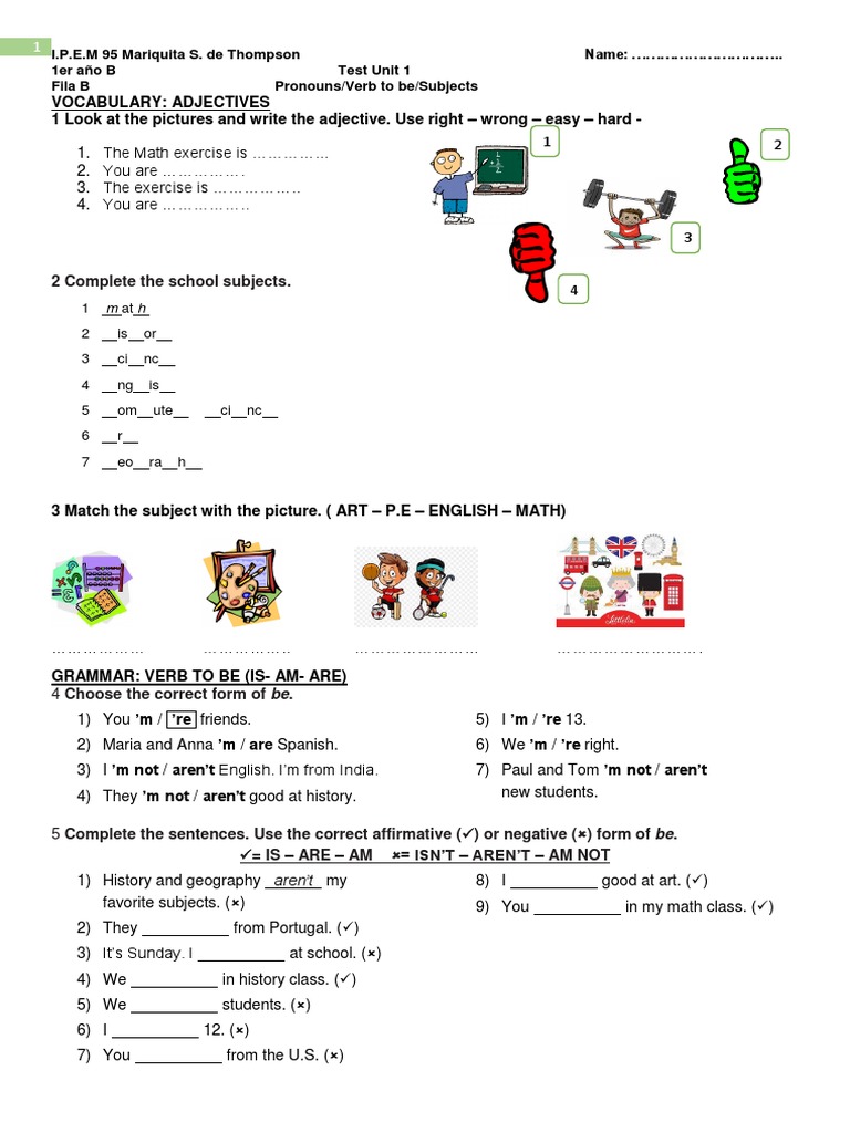2 Complete The School Subjects | PDF | Syntactic Relationships | Onomastics