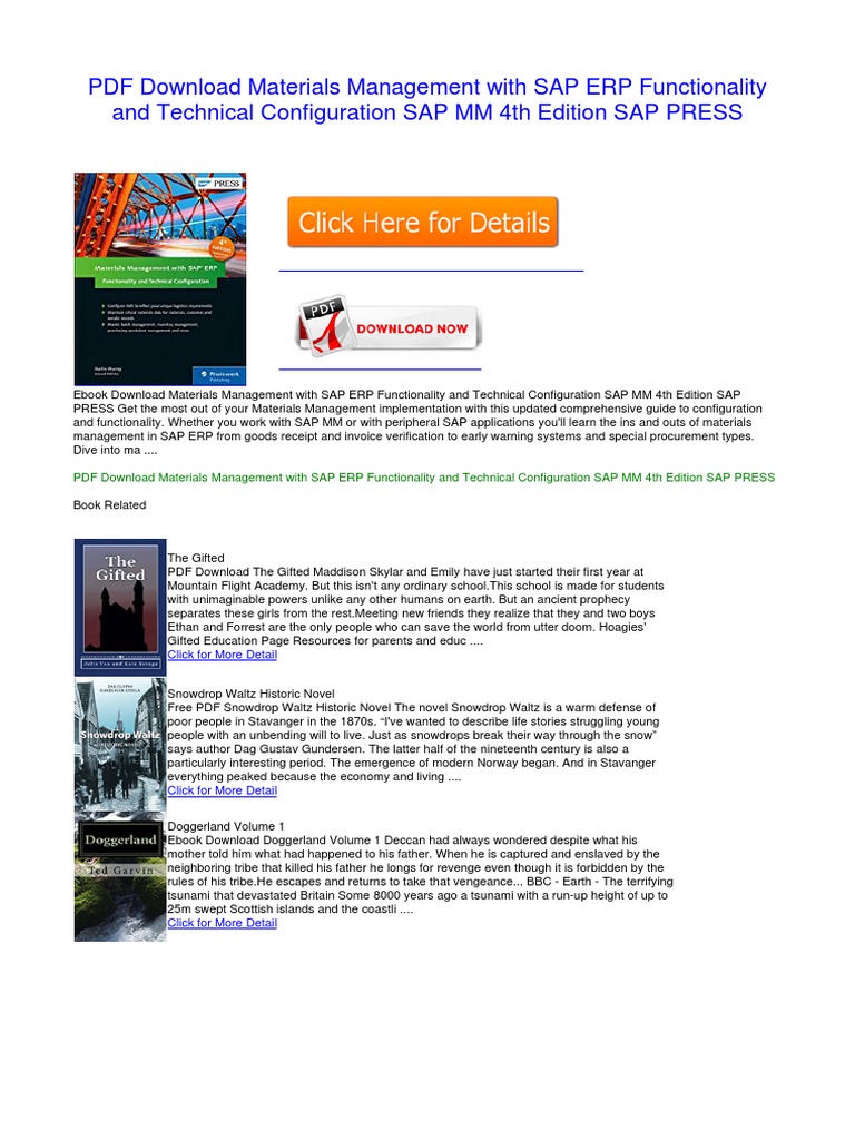 Materials Management With Sap Erp Functionality and Technical Configuration Sap MM 4th Edition ...