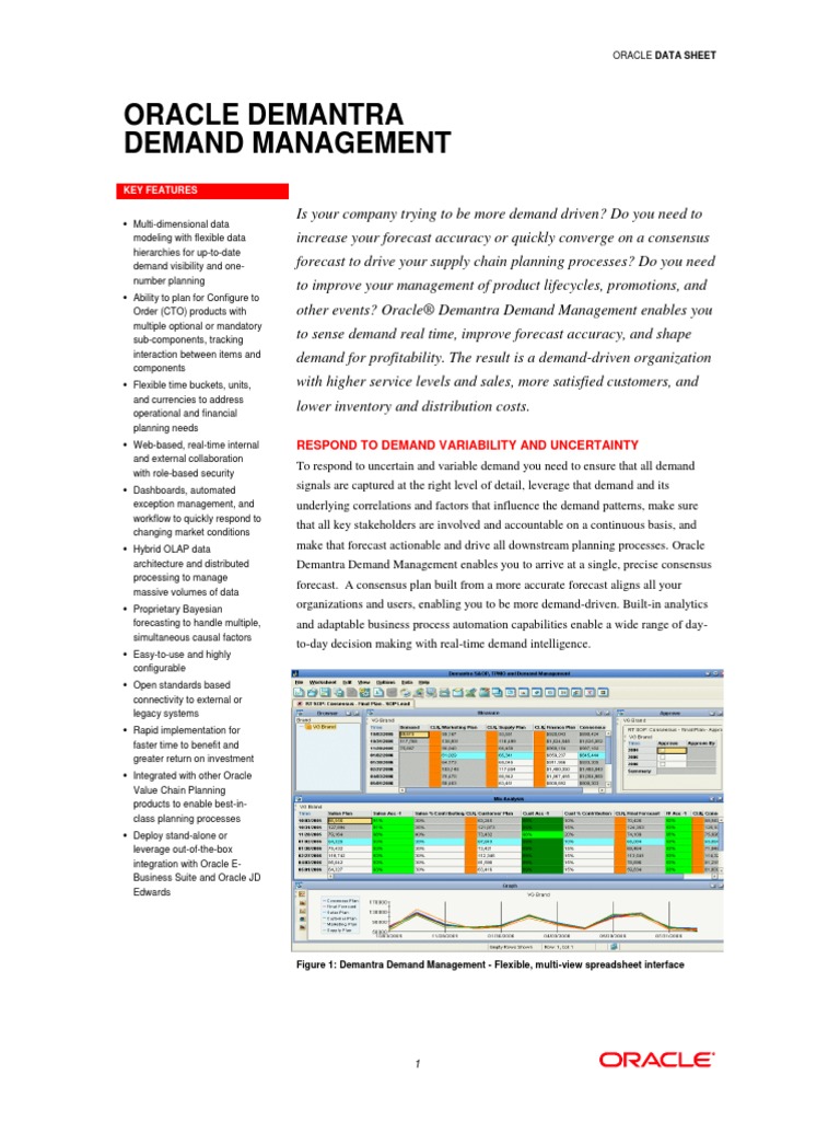 Oracle - Data Sheet - Demantra Demand Management (057040) | PDF | Forecasting | Oracle Corporation