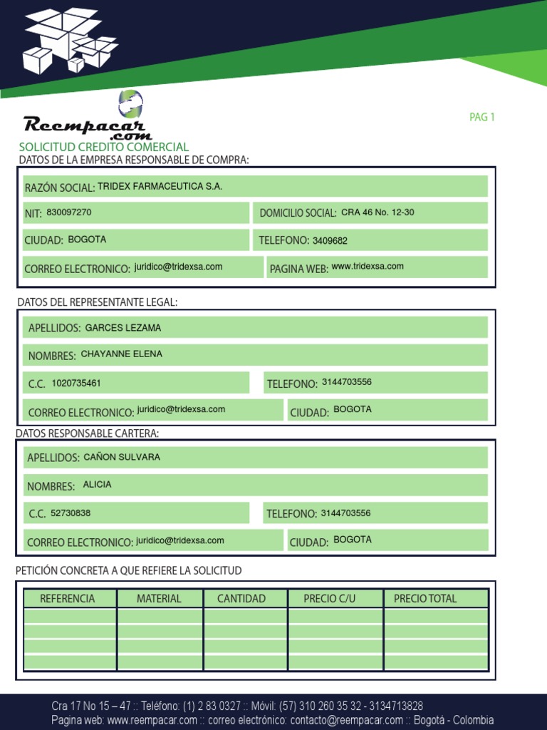 Formato Credito Reempacar | PDF | Bancos | Economias