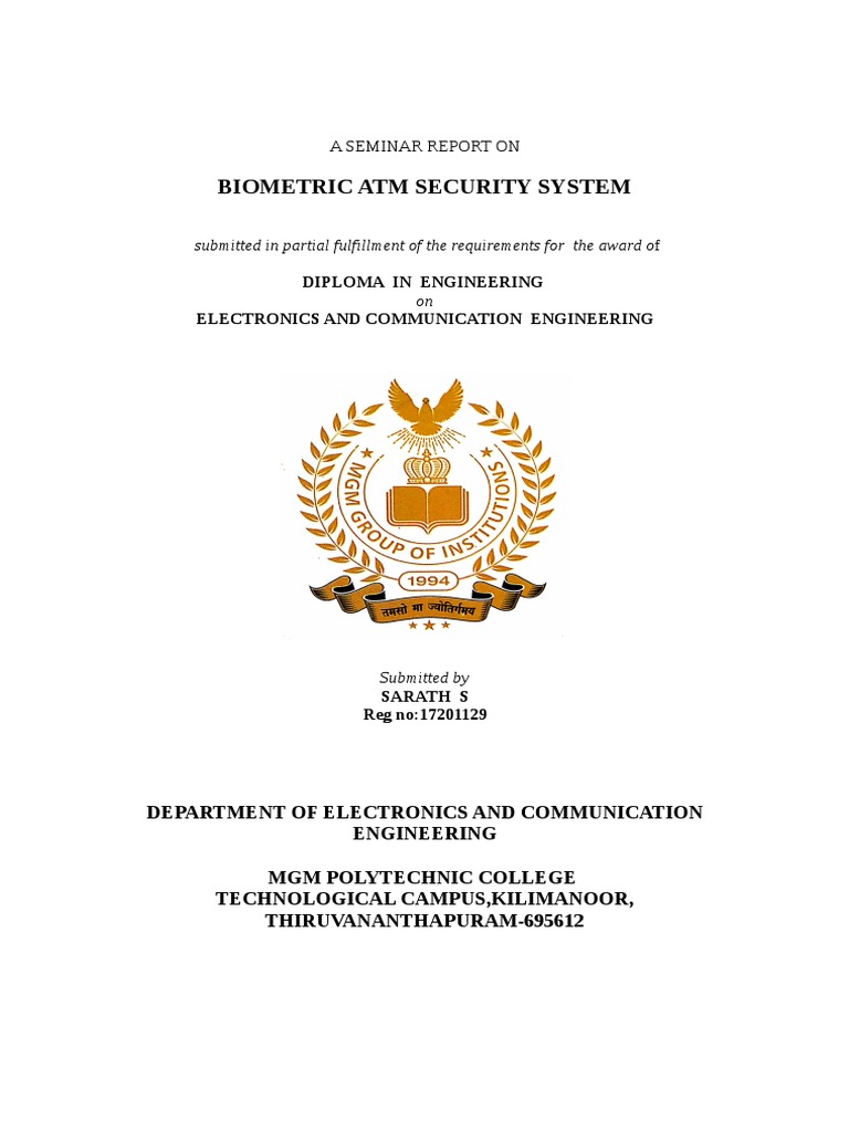 Biometric ATM Security with Fingerprint Authentication | PDF ...