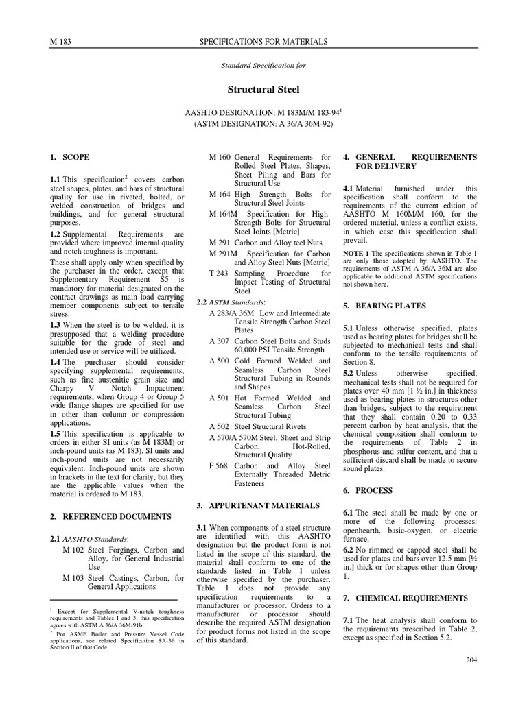 M183 | PDF | Structural Steel | Steel