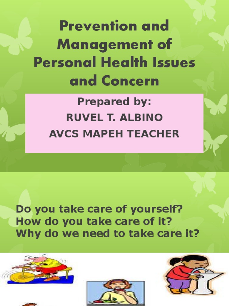Prevention and Management of Personal Health Issues and Concern | PDF ...