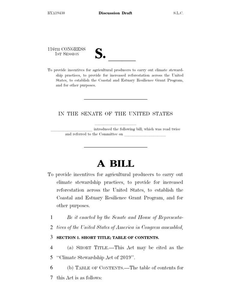 Climate Stewardship Act Overview | PDF | Natural Resource Management ...