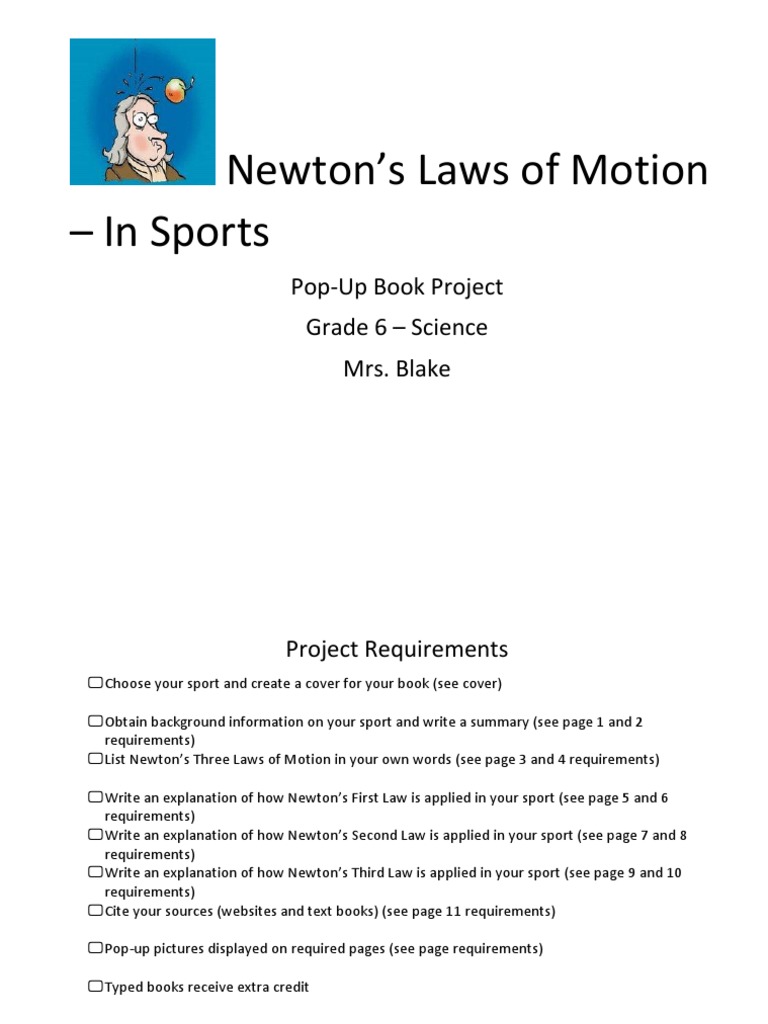 Newton's Laws in Sports Project Guide | PDF | Newton's Laws Of Motion ...