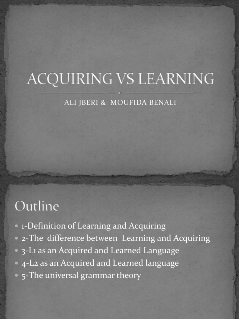 Learning vs Acquiring Languages Explained | PDF | Second Language ...