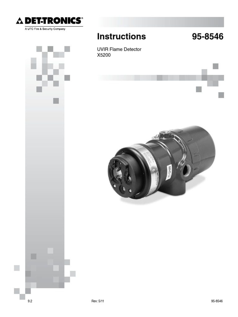 Instructions 95-8546: UVIR Flame Detector X5200 | PDF | Relay | Ultraviolet