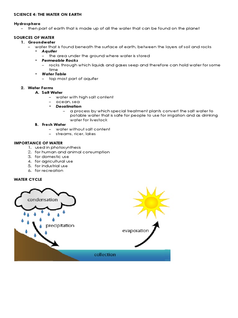 Science 4 The Water On Earth | PDF | Science & Mathematics