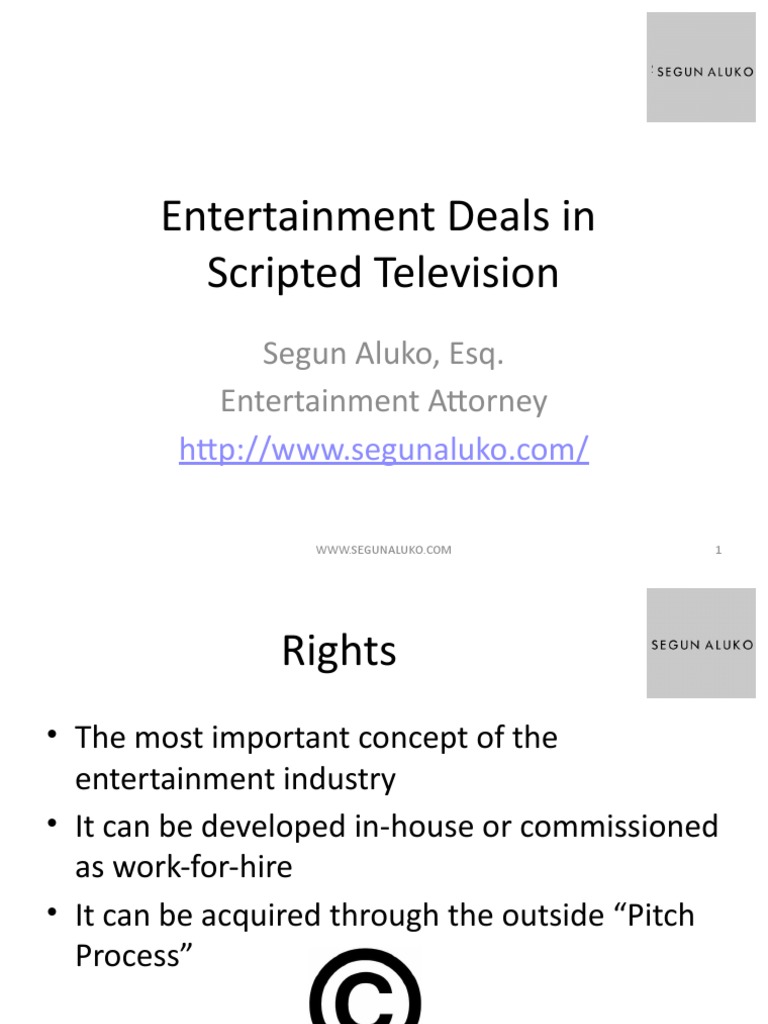 Entertainment Deals in Scripted Television: Segun Aluko, Esq ...