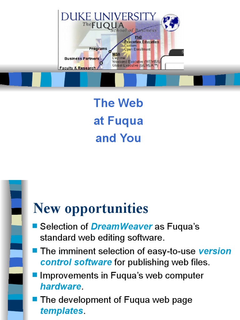 The Web at Fuqua and You | PDF | Html | World Wide Web
