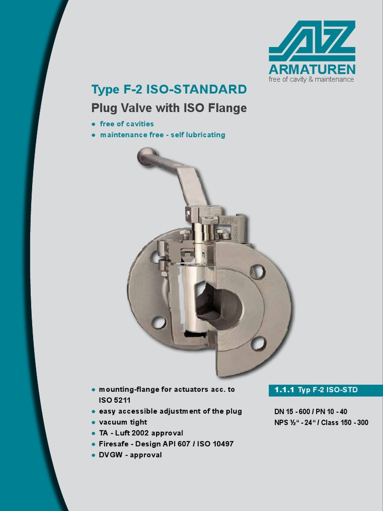 Plug Valve with ISO Flange - Free of Cavities and Maintenance Free ...