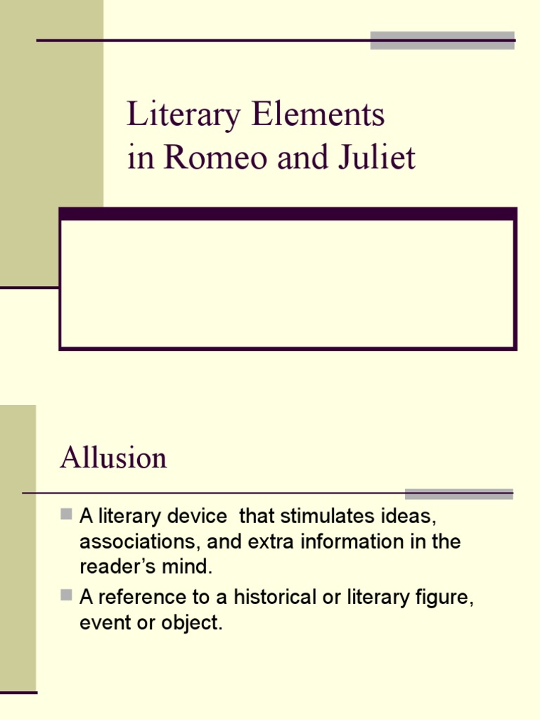 Literary Devices in Romeo and Juliet | PDF | Romeo And Juliet ...