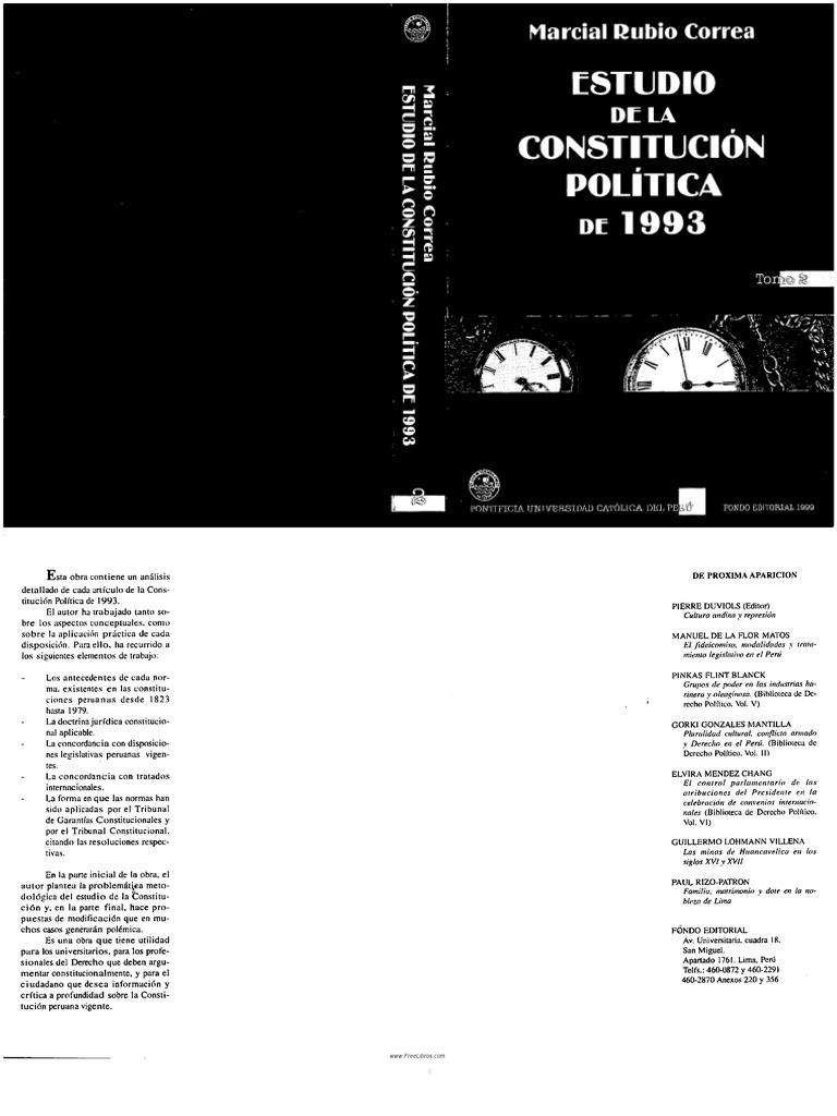 Estudios De La Constitucion Politica De 1993 Marcial Rubio Correa