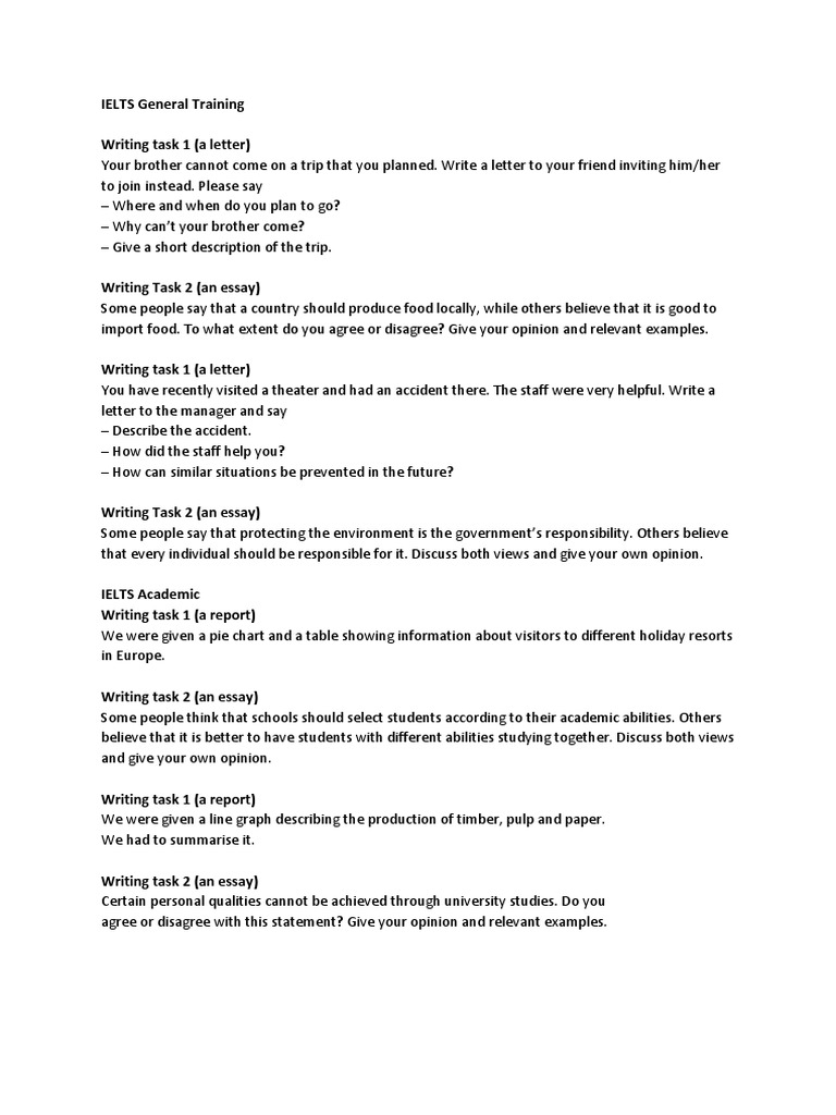 IELTS General Training Writing Task 1 (A Letter) | PDF