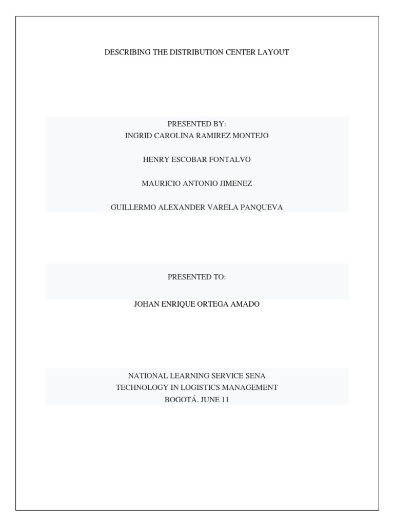 Describing The Distribution Center Layout | PDF