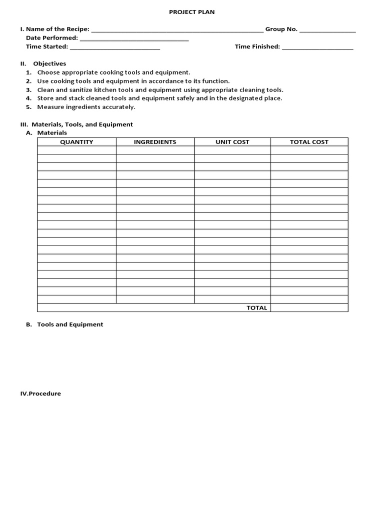 Project Plan Tle 8 | Download Free PDF | Business