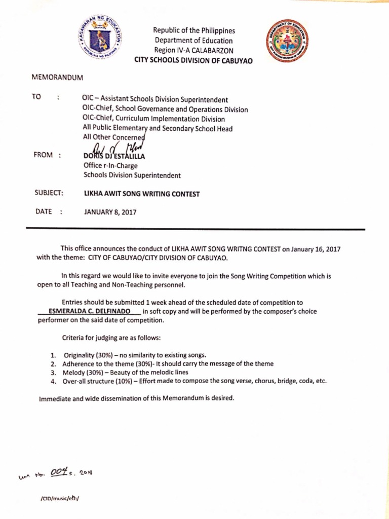 Likha Awit Song Writing Contest | PDF