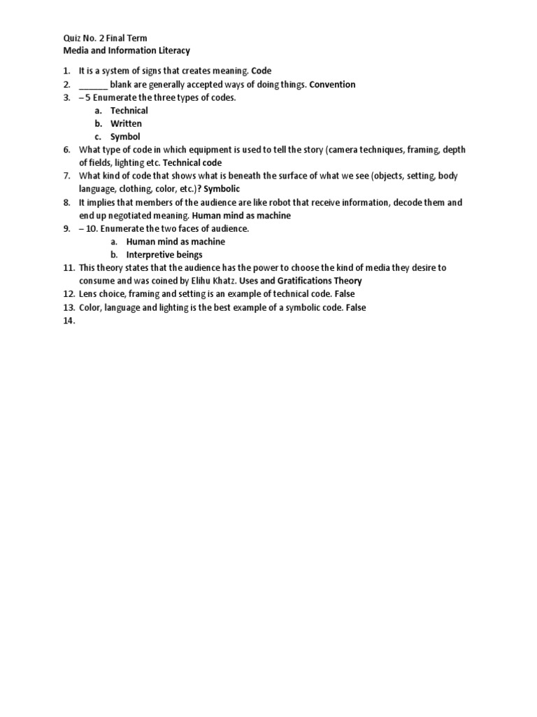 Media and Information Literacy | PDF