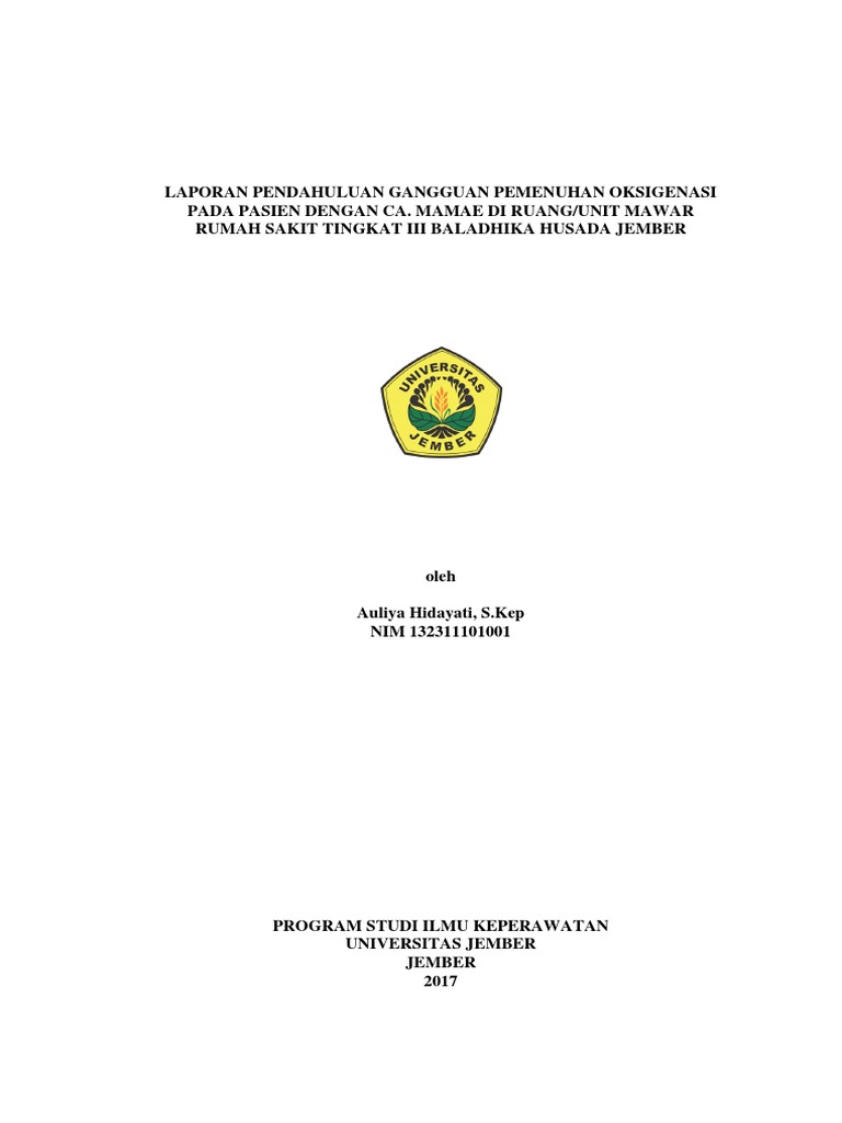 Lp Kdm Oksigenasi Pdf Kesehatan Holistik