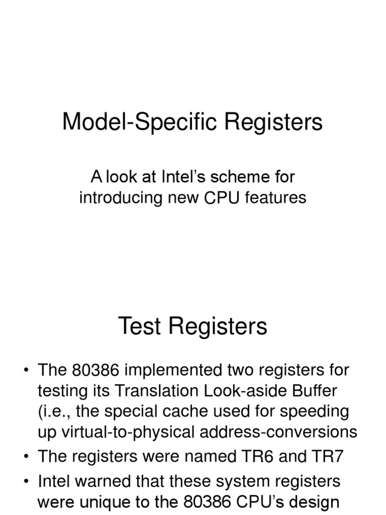 Model-Specific Registers: A Look at Intel's Scheme For Introducing New CPU Features | Download ...