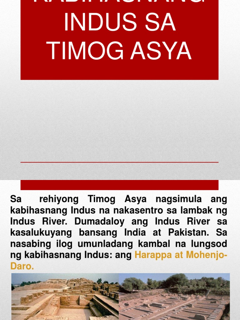 Ang Kabihasnang Indus Sa Timog Asya - PNT | PDF