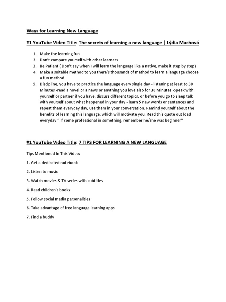 The Secrets of Learning A New Language | PDF