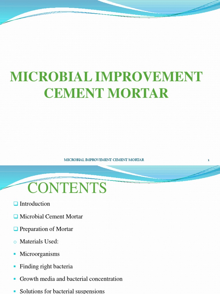 Microbial Improvement in Cement Mortar | PDF | Growth Medium ...
