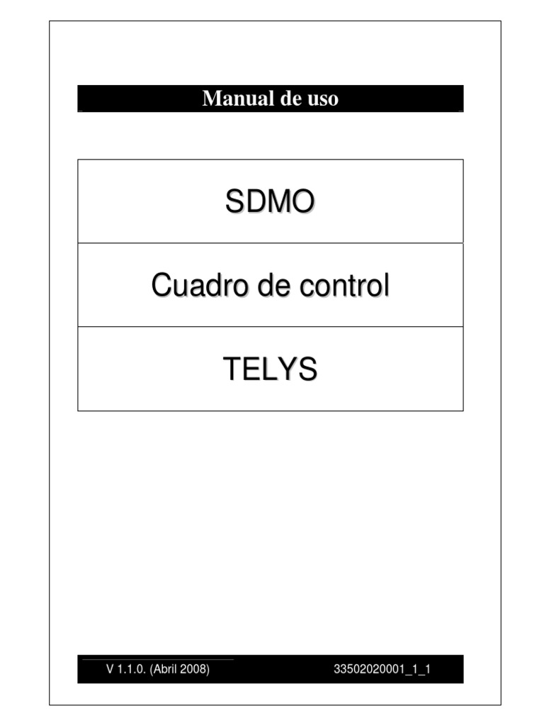 Manual de uso del cuadro TELYS SDMO | PDF | USB | Arranque
