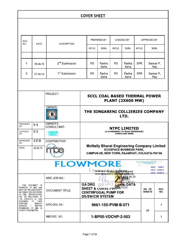 Certification for a Digital Signature on a Pump Test Report | PDF ...