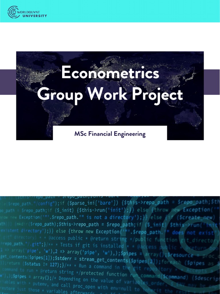 WQU Econometrics Group Work Project | PDF | Forecasting | Algorithmic Trading