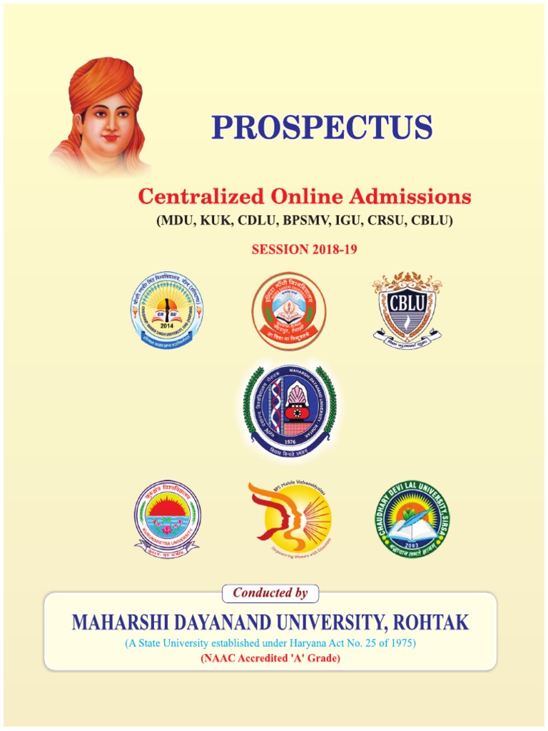 Final Prospectus Centralised Online Admission 2018-19 | PDF | Bachelor ...