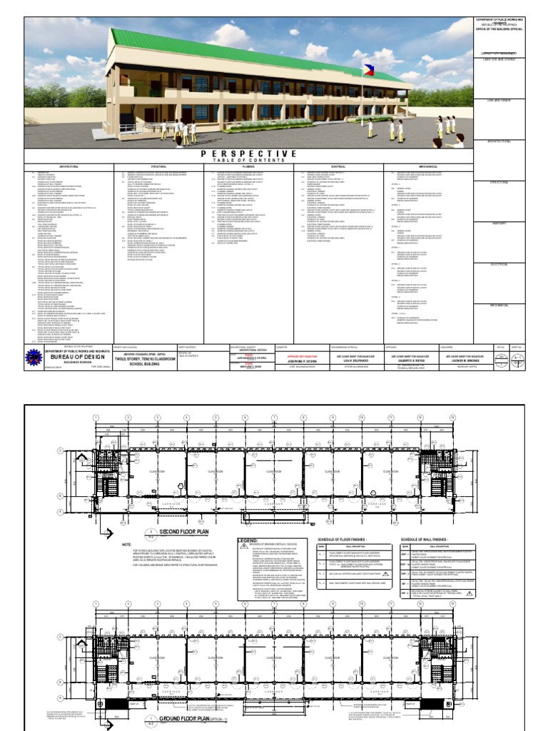Architectural Plan of School Building | PDF | Stairs | Lighting