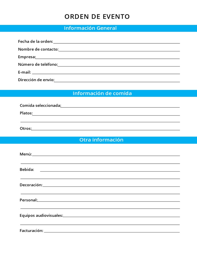 Orden Evento | PDF