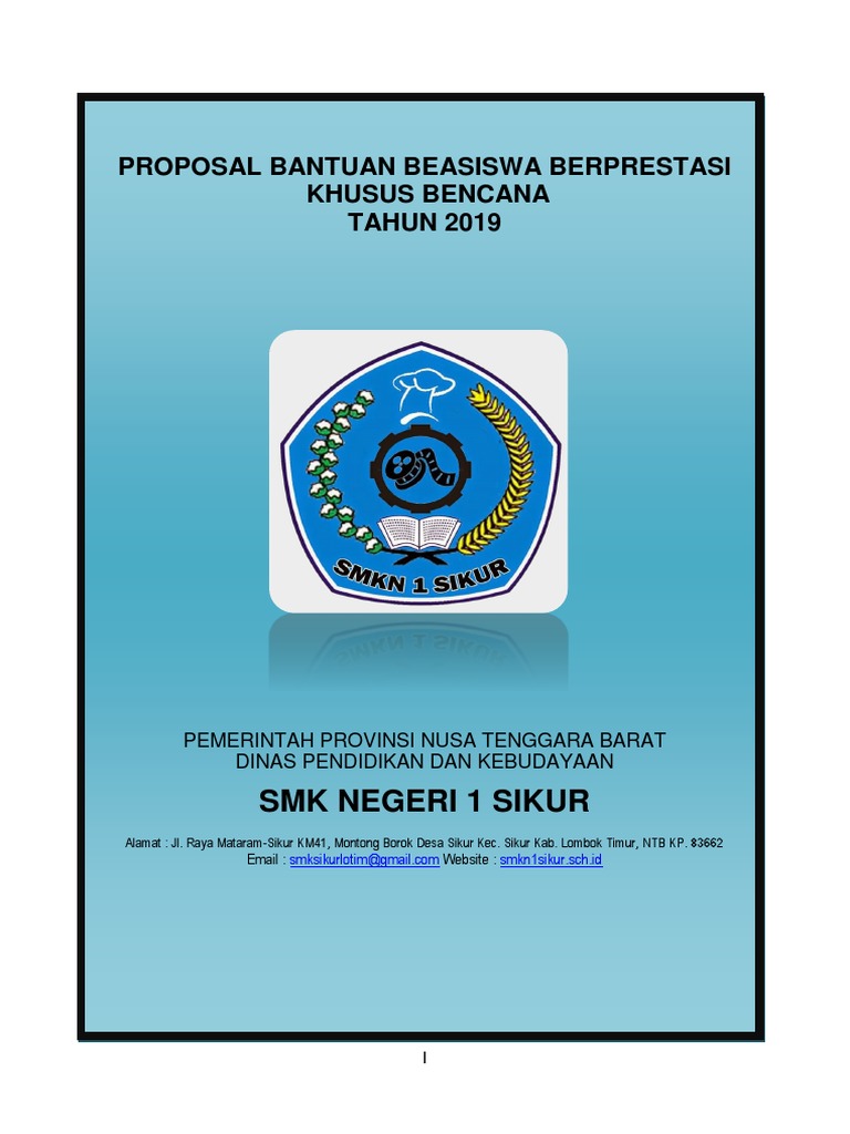 Proposal Beasiswa SMK Sikur | PDF