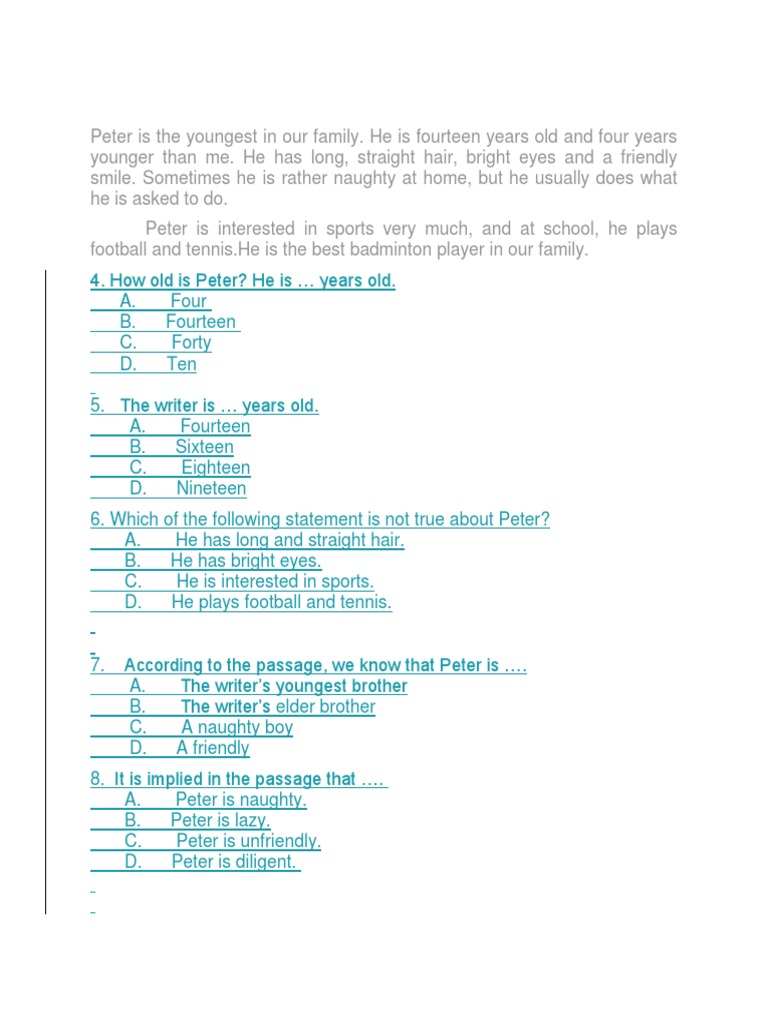 Peter Is The Youngest in Our Family | PDF | Cinderella | Smoking