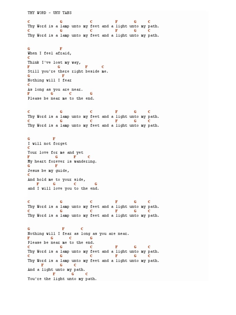 THY WORD - Uku Tabs | PDF