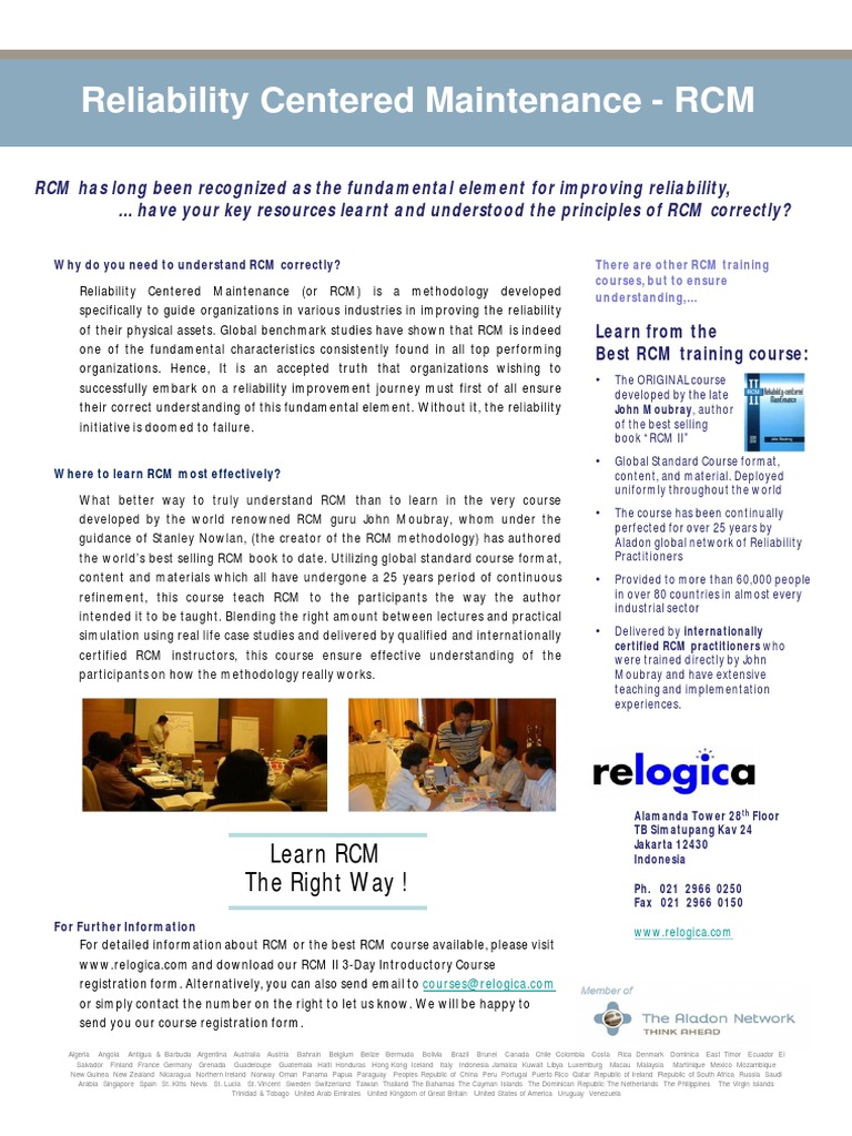 Learn RCM: Correctly Reliability Centered Maintenance - RCM | PDF ...