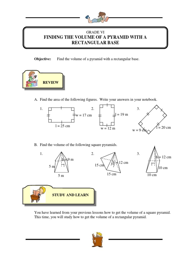 Volume of A Pyramid With A Rectangular Base PDF | PDF | Area | Volume